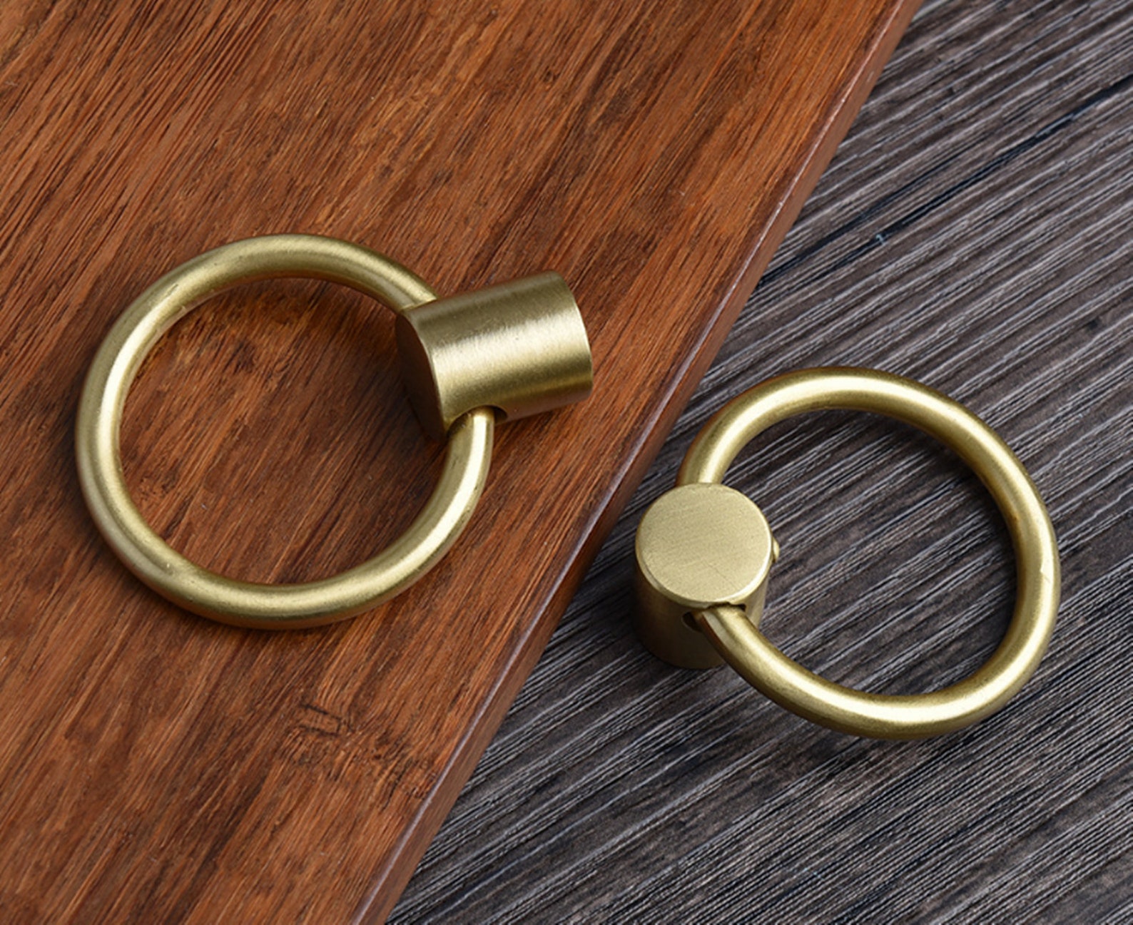 Solid Brass Material Ring Pulls Gold Brass Dresser Knobs - Etsy