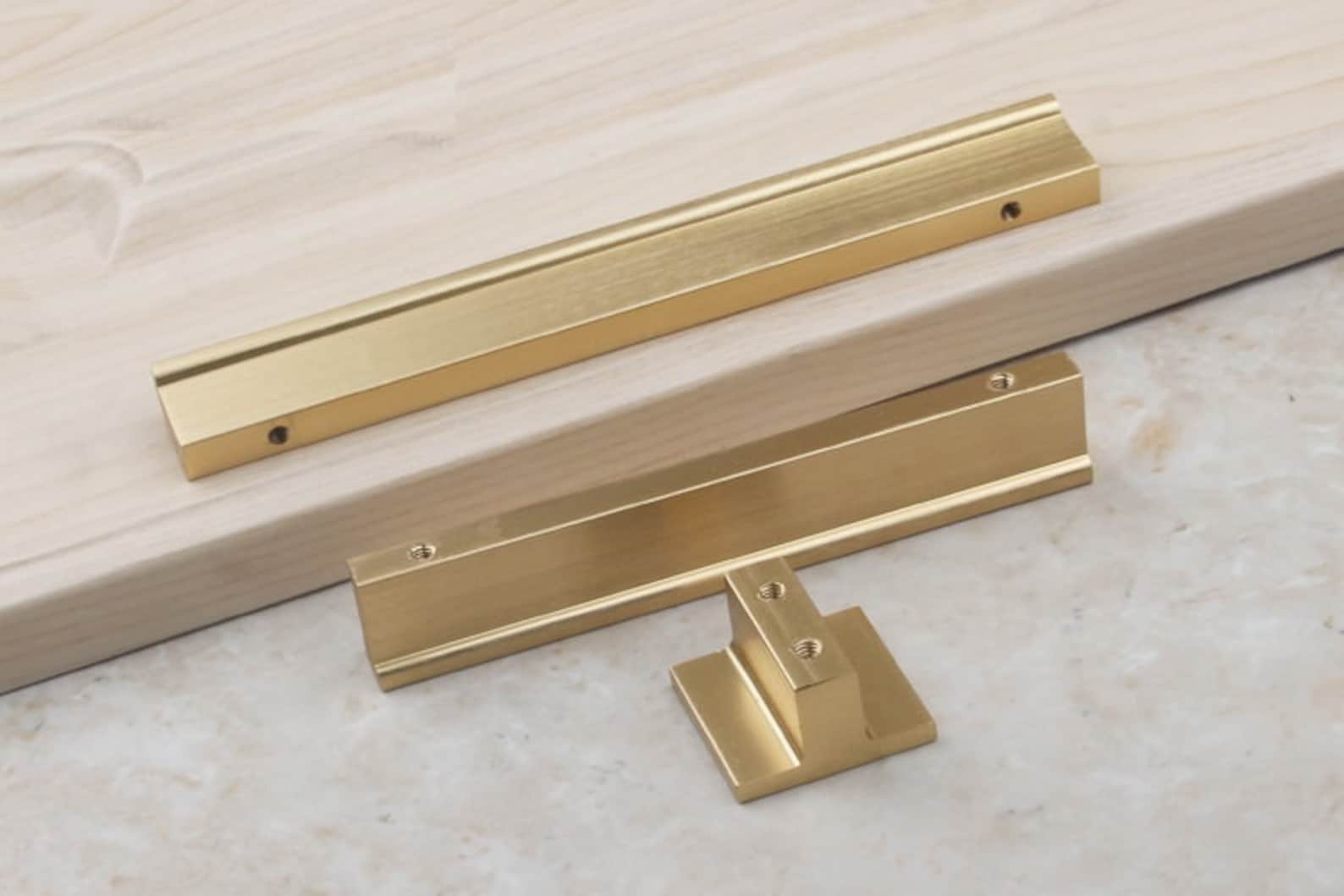 Brushed Brass Drawer Pulls Handles Kitchen Pulls Cabinet - Etsy