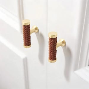 3"3.78"5"7.56"12.6“black Leather Cabinet Pulls,khaki Leather Drawer Knobs Pulls,dresser Handle ...