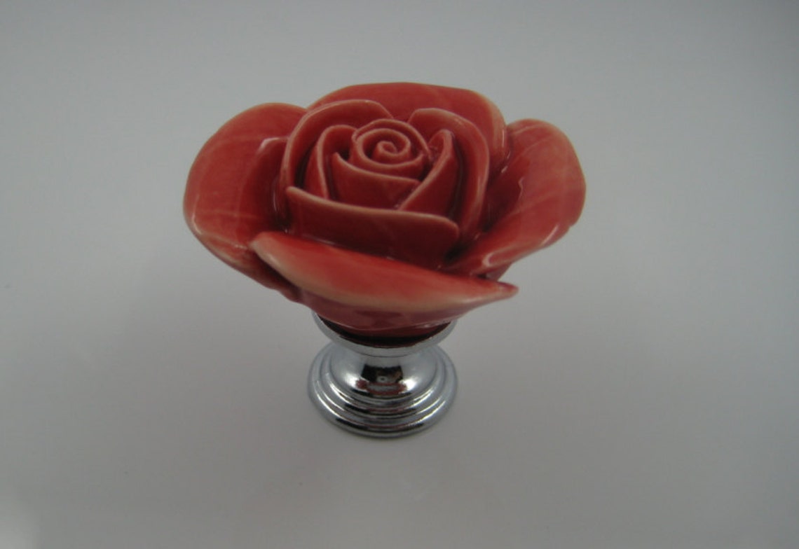 Rose Flower Ceramic Drawer Knobs Pulls Handles / Knobs/ | Etsy