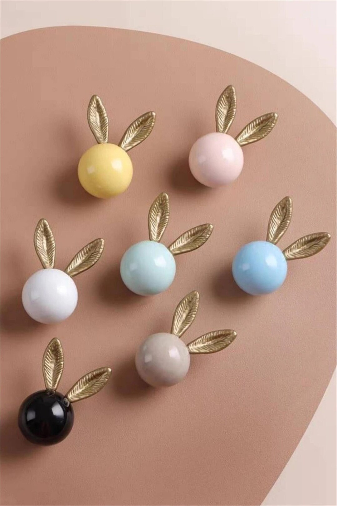 Ceramic Rabbit Drawer Knob Pull Cabinet Pull Knob Colorful Dresser Knob Kitchen Cabinet Door ...