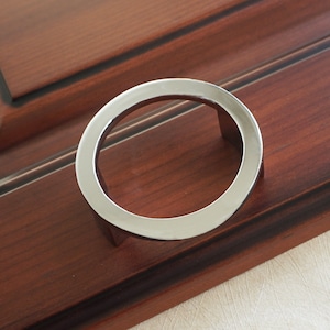 2.5'' Modern Bright Silver Drawer Ring Pulls Dresser Knobs Circle ...