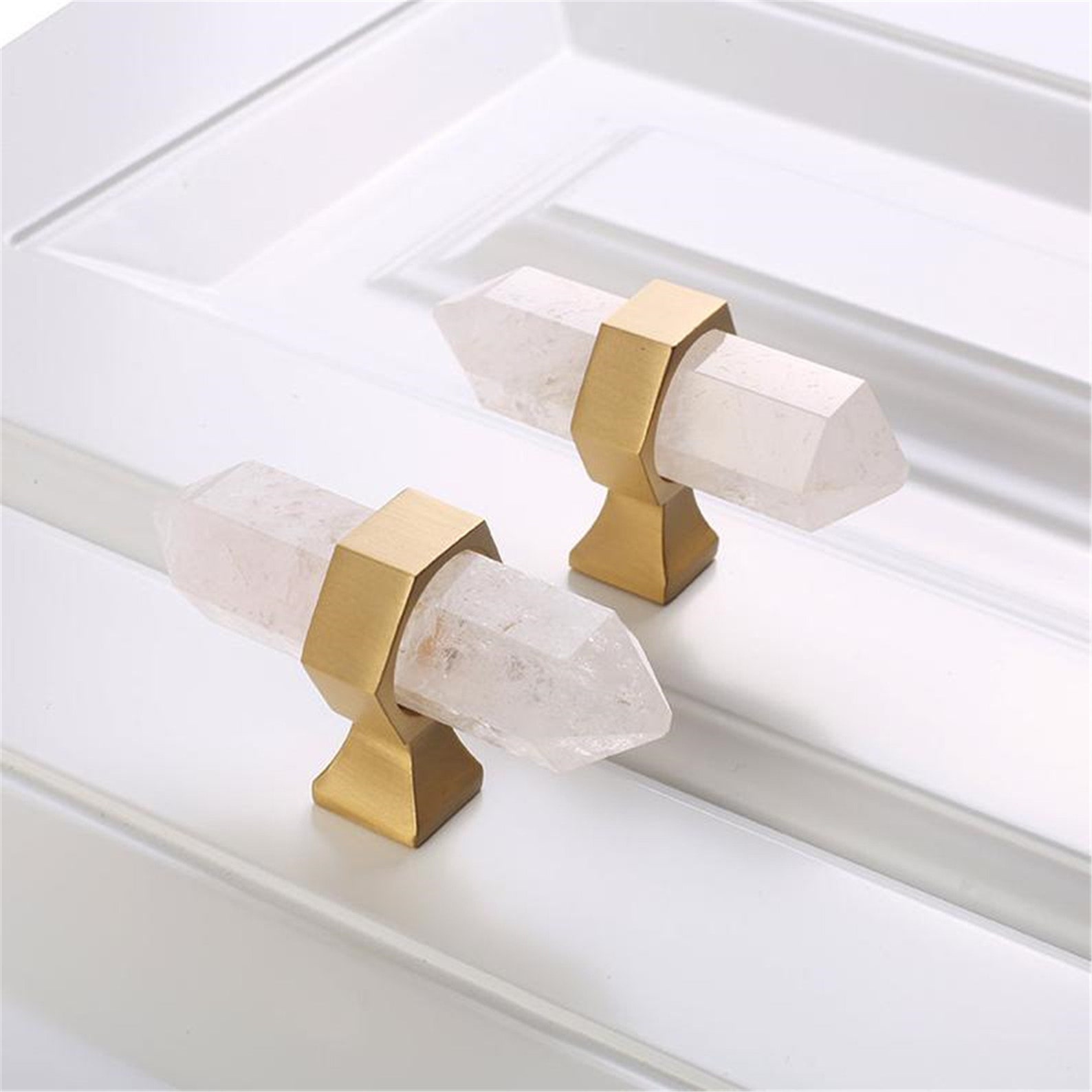 Natural Crystal Stone Drawer Pulls Modern Wardrobe Handle - Etsy