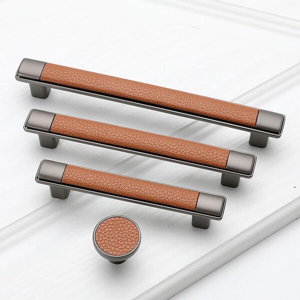 Leather Drawer Pulls - Etsy