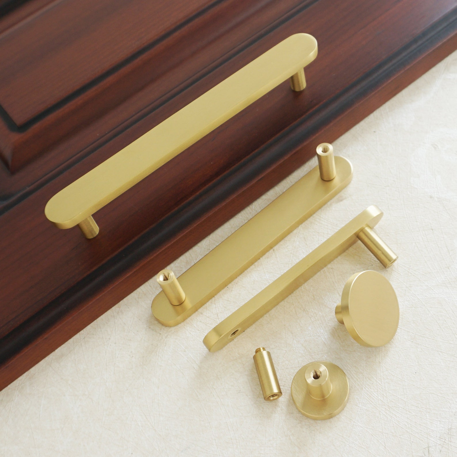 3.0 3.78 5.0 6.3 Solid Brass Drawer Pulls - Etsy