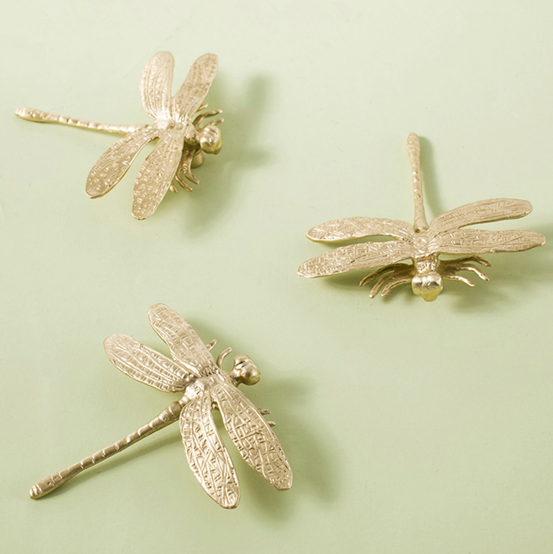 1 pcs Dragonfly Cabinet Door Knob Brass Knob Handle Pull | Etsy