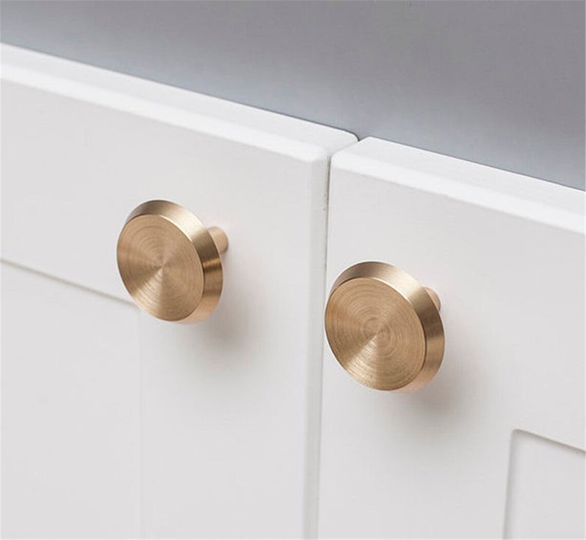 Brass Round Knobs Kitchen Cabinet Knob Handle Dresser Knobs - Etsy