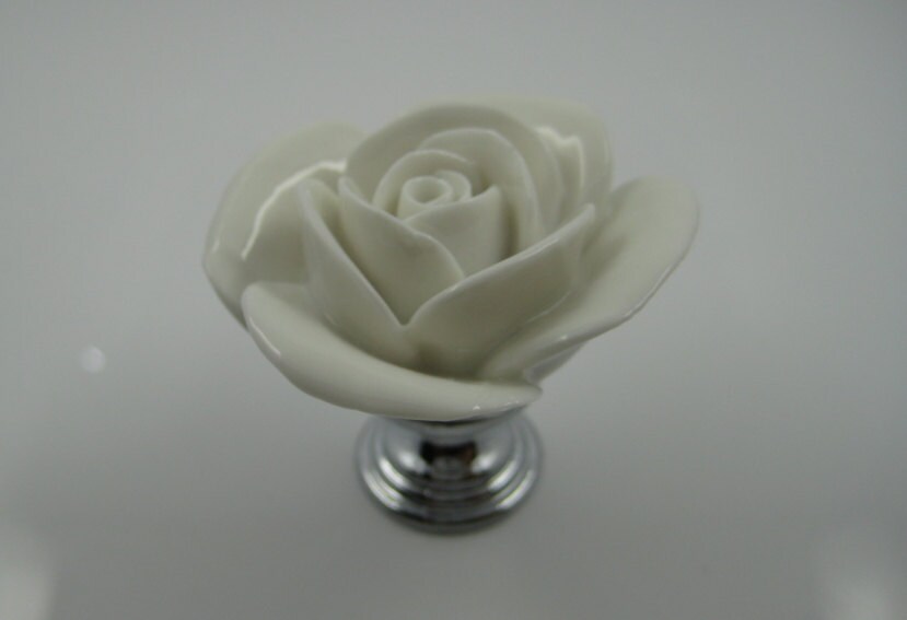 Rose Flower Ceramic Drawer Knobs Pulls Handles / Knobs/ | Etsy
