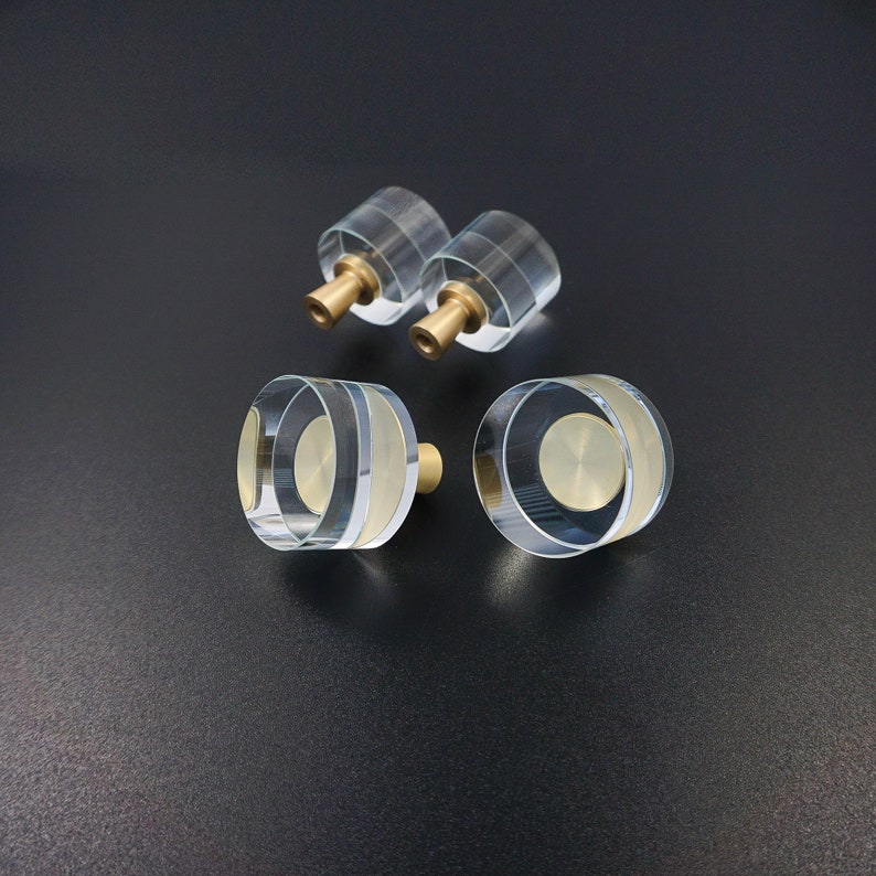Brass Clear Knobs Acrylic Knobs Dresser Pulls Knobs Wardrobe - Etsy