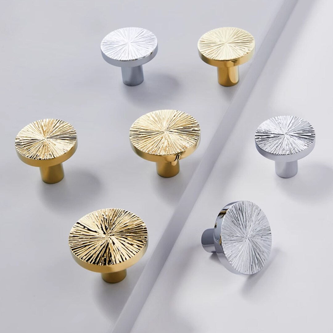 Hammered Modern Brass Small Drawer Knobs Cabinet Knobs Simple Drawer ...