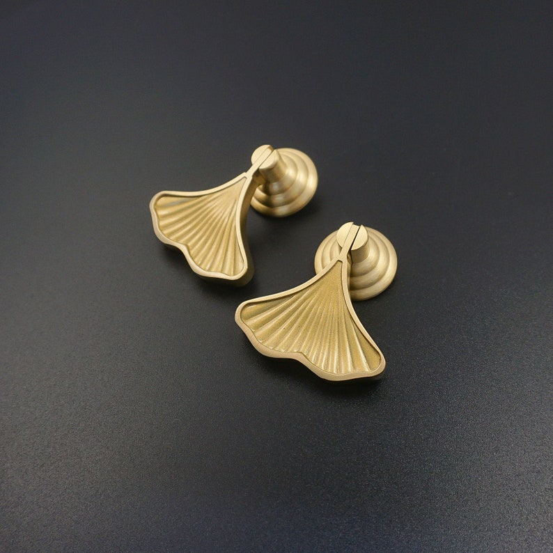 Brass Ginkgo Knobs Pulls Furniture Knobs Cabinet Pulls Knobs - Etsy
