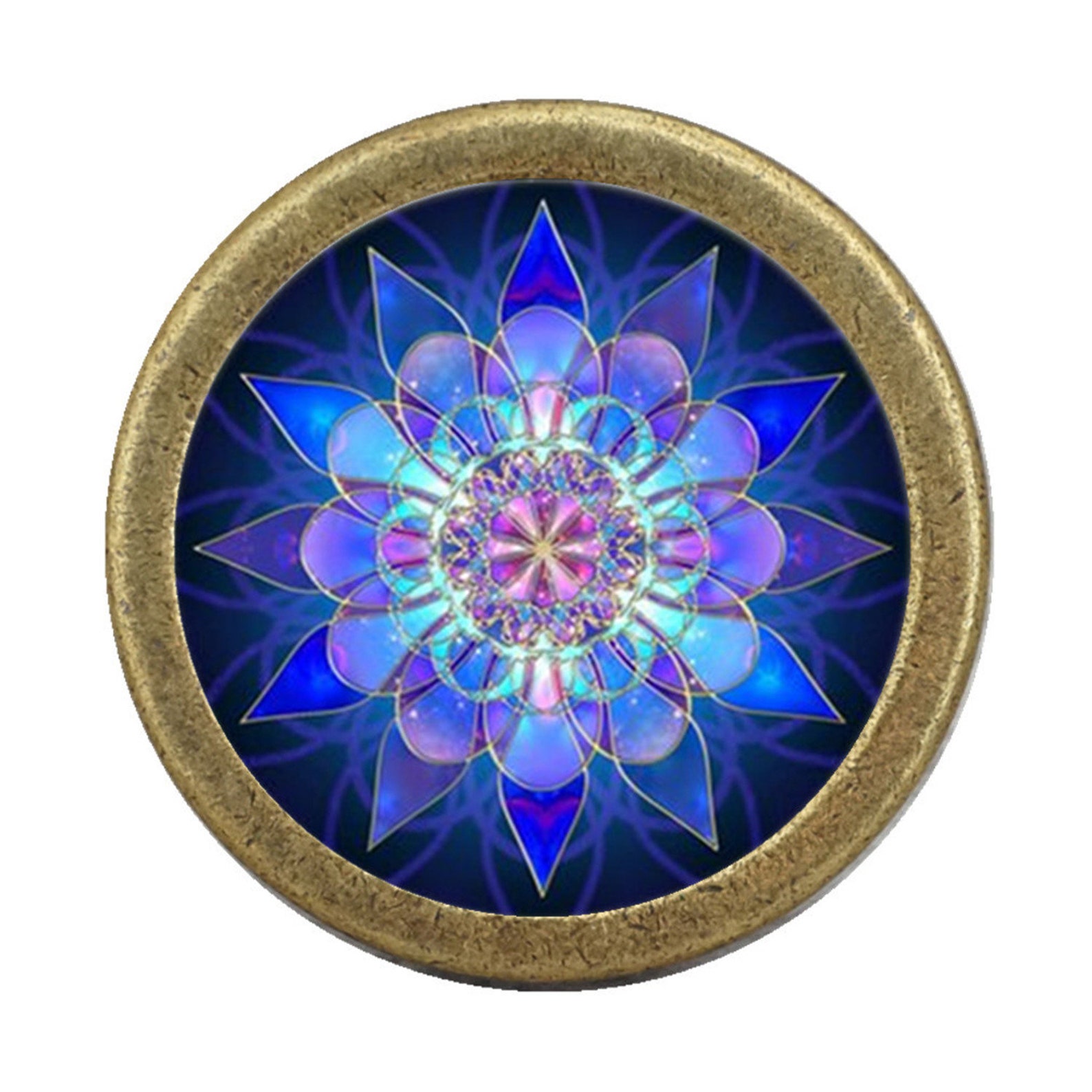 Blue Flower Drawer Knobs Dresser Handles / Handmade Knobs | Etsy