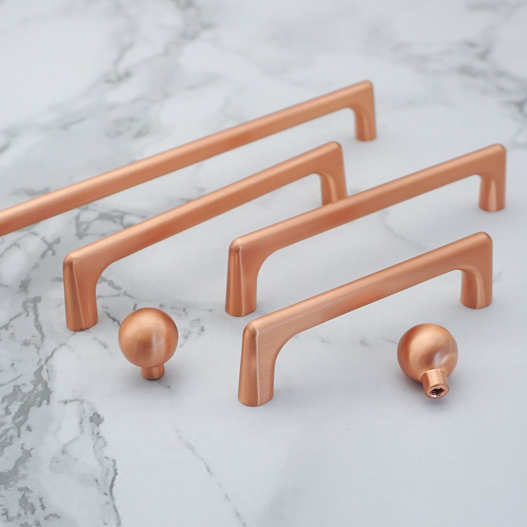 Brushed Copper Drawer Pulls Knobs Cabinet Pulls Knobs Dresser Pull ...