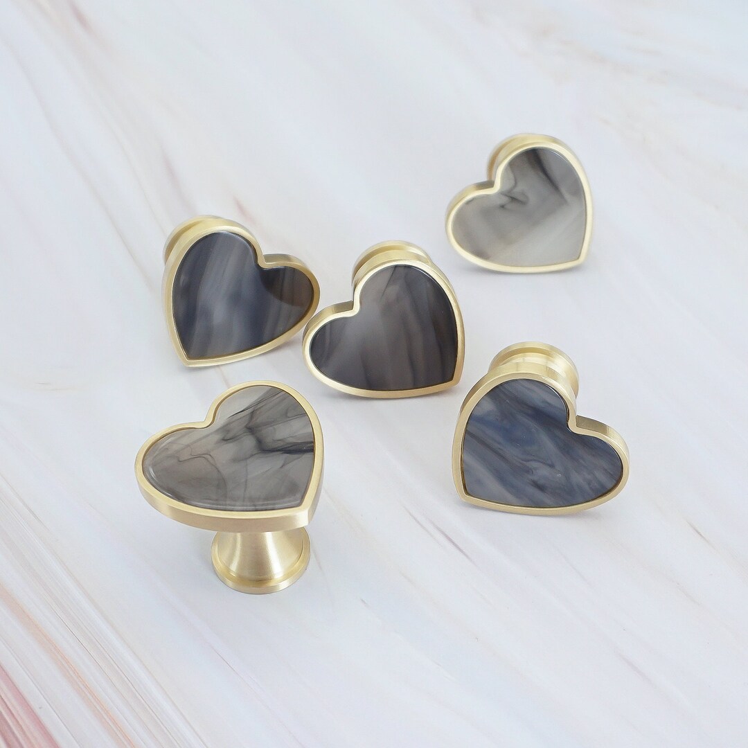 Heart Brass Knob Cabinet Door Knob Heart Design Drawer Knobs Pulls ...