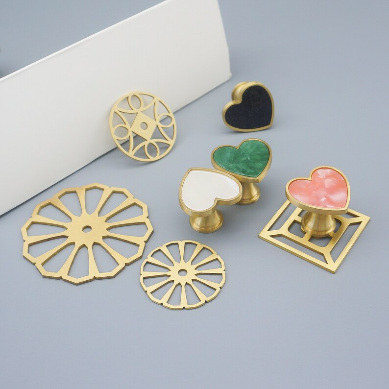 Heart Knob Colorful Cabinet Door Knob Brass Knob Plate Drawer - Etsy