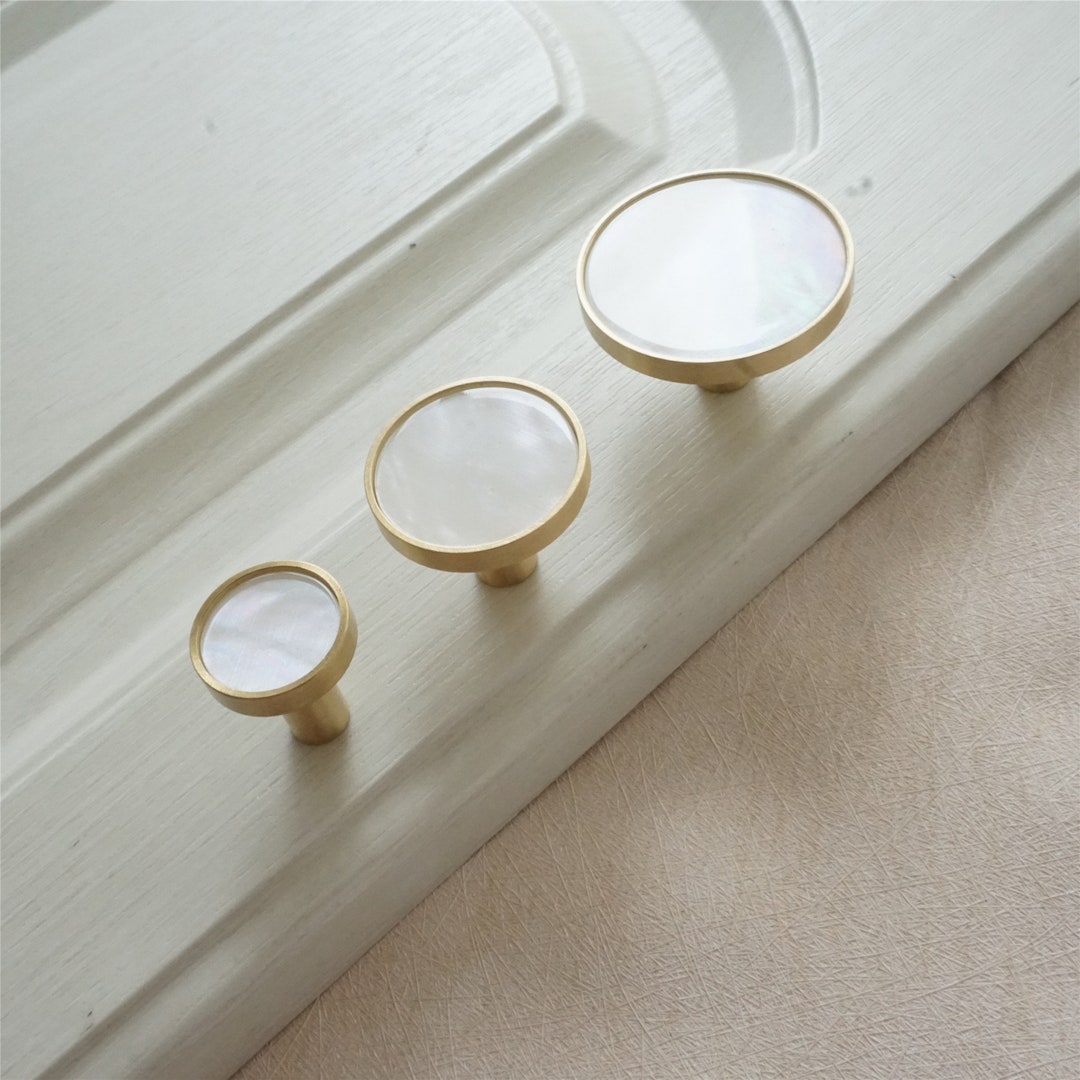 Brass Shell Handmade Drawer Knobs Pulls Handles/dresser Knobs Cabinet ...