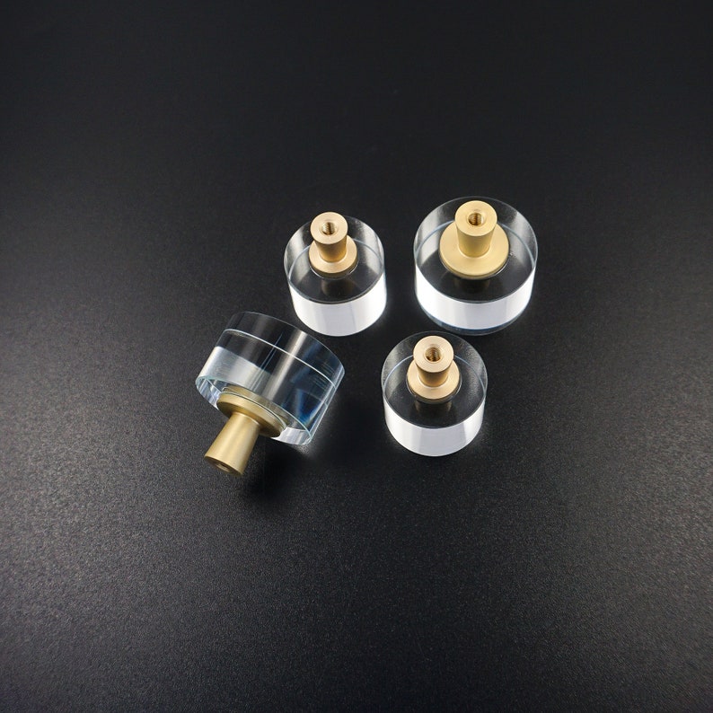 Brass Clear Knobs Acrylic Knobs Dresser Pulls Knobs Wardrobe - Etsy