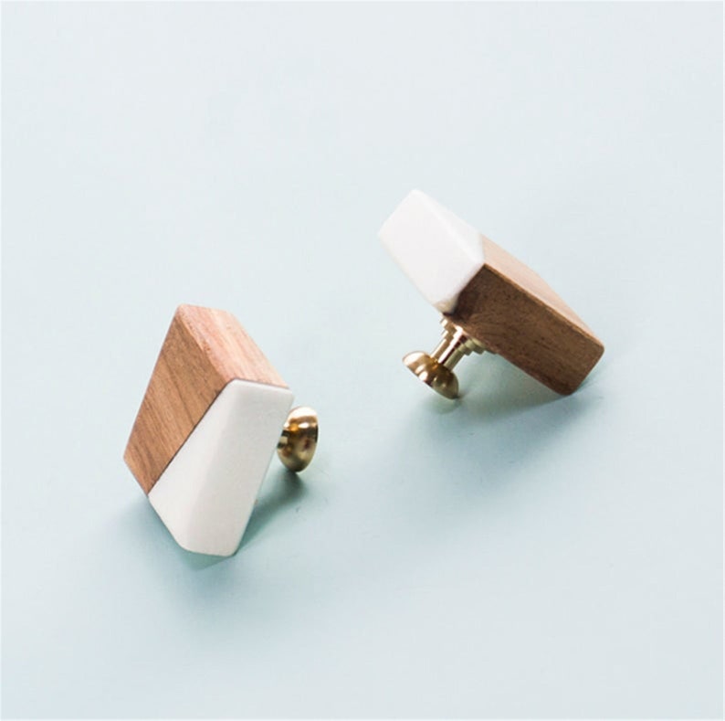 Nordic Brass Knobs Modern Knob Simple Door Knobs Wood Marble - Etsy