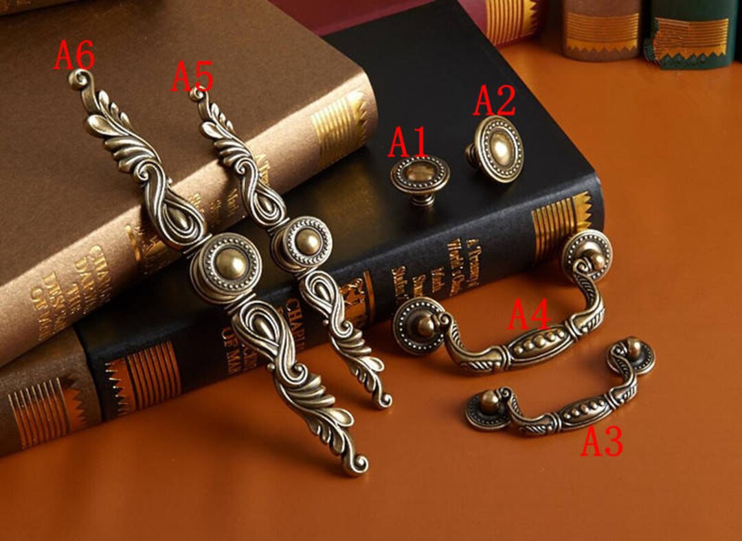 Vintage Drawer Pulls Handles Antique Bronze Dresser Pulls /rustic ...