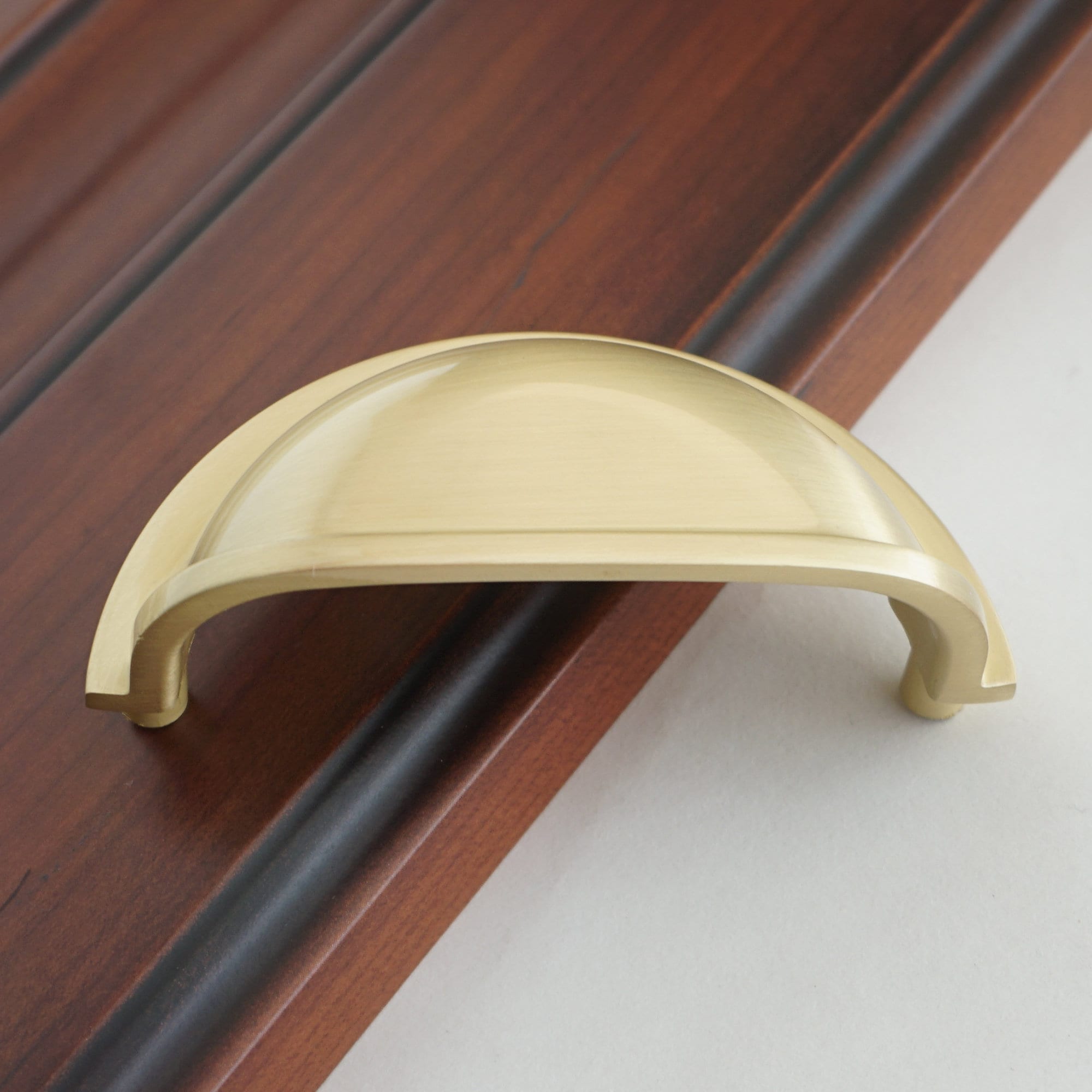 3'' Brushed Brass Gold Drawer Pull Handles Knobs Cup | Etsy