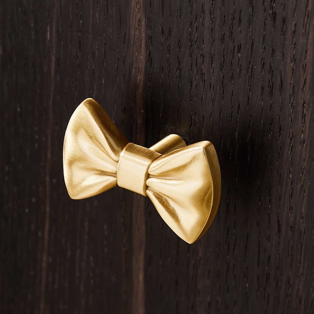 Brass Gold Bow Drawer Pull Knobs Dresser Knobs Unique Drawer Knobs ...