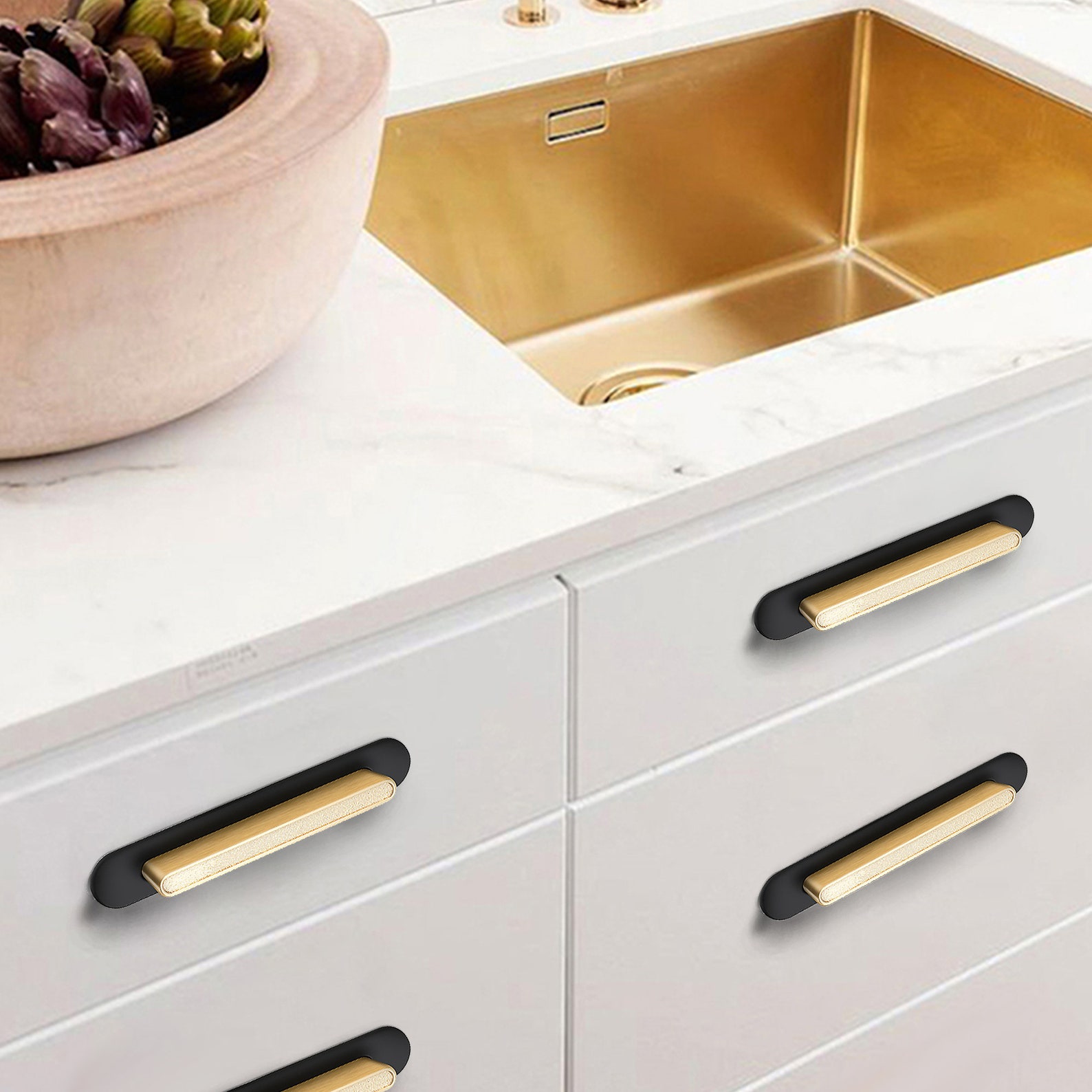 3.78inch 5.0inch Brass Drawer Handle Knobs Black Cupboard - Etsy