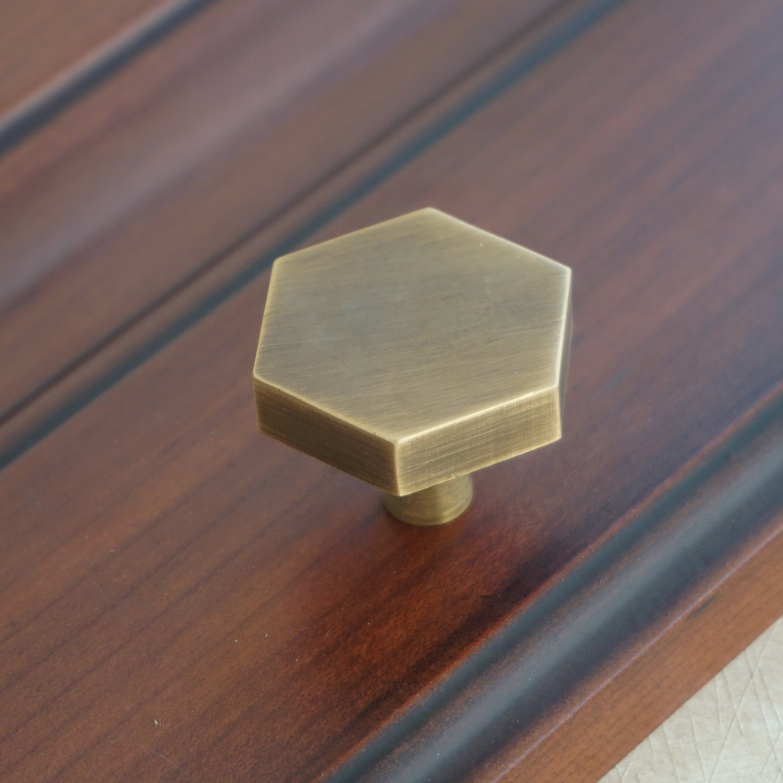Hexagon Brass Knob Kitchen Cabinet Knobs Pulls Drawer Knob - Etsy