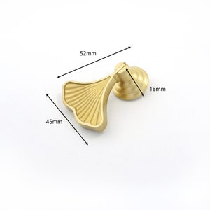 Brass Ginkgo Knobs Pulls Furniture Knobs Cabinet Pulls Knobs Dresser Handle Pulls Knobs Drawer ...