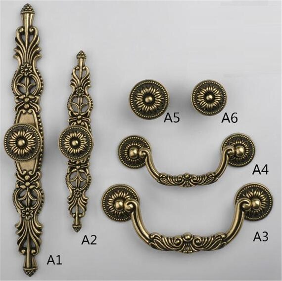 Antique Bronze Dresser Knob Drawer Pulls Knobs Handles Rustic - Etsy