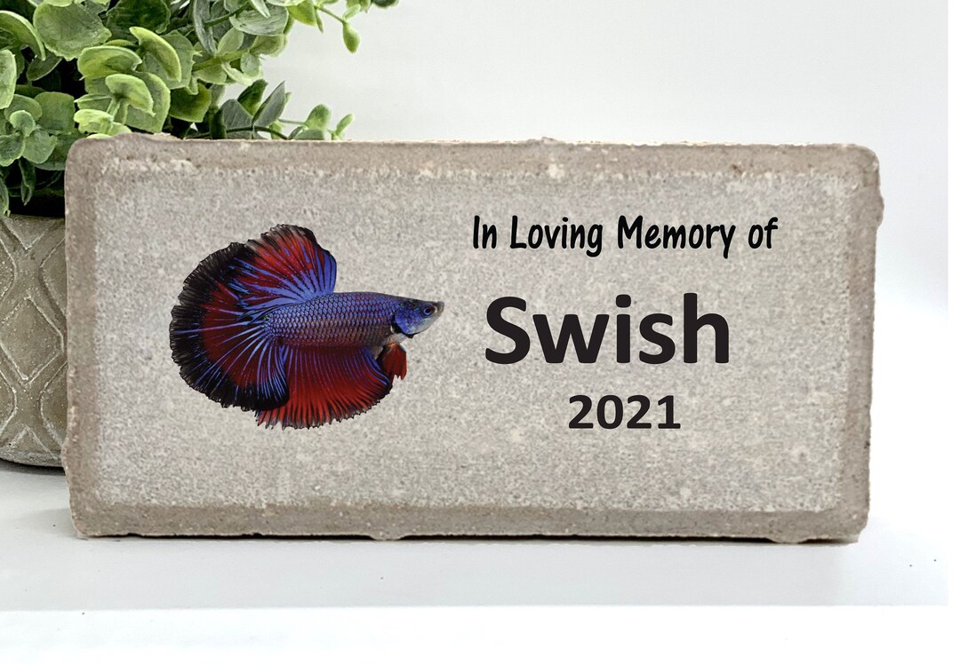 Betta Fish Memorial Stone memorial Gift Personalized Fish - Etsy