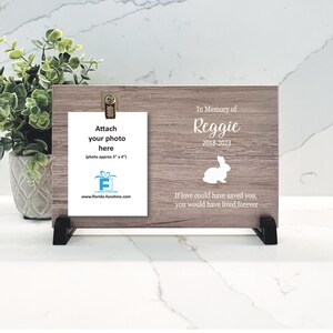 Rabbit Memorial Gift, Rabbit Memorial Frame, Rabbit Photo Memorial ...