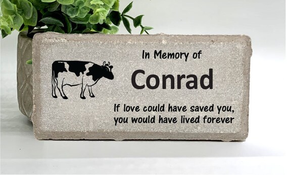 Cow Memorial Stone Personalized Pet Keepsake Loss of Cow | Etsy