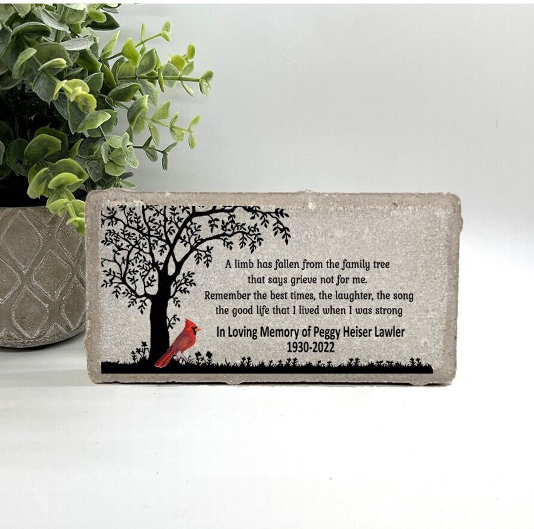 Cardinal Memorial Stone, Personalized Sympathy Gift, Funeral Gift ...