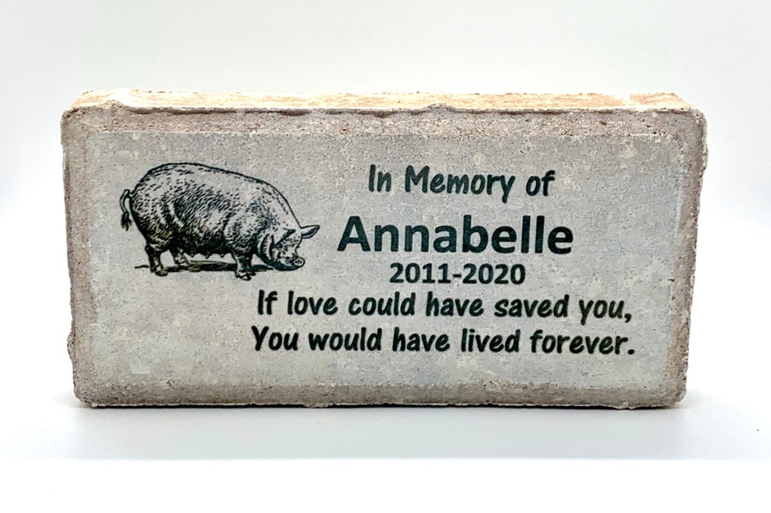 Pig Memorial Stone- Personalized Pig Memorial - Pig Sympathy Gift ...