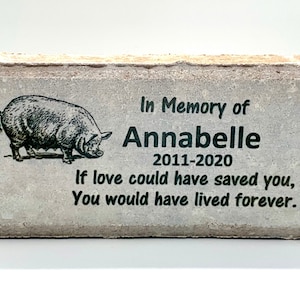 Pig Memorial Stone- Personalized Pig Memorial - Pig Sympathy Gift ...