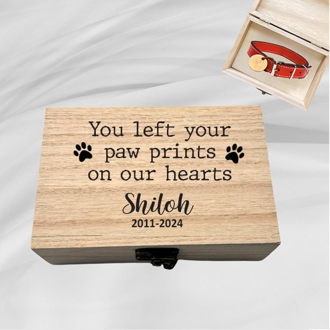 Pet Memory Box Dog Memorial Gift Pet Collar Box Pet Loss Gift ...