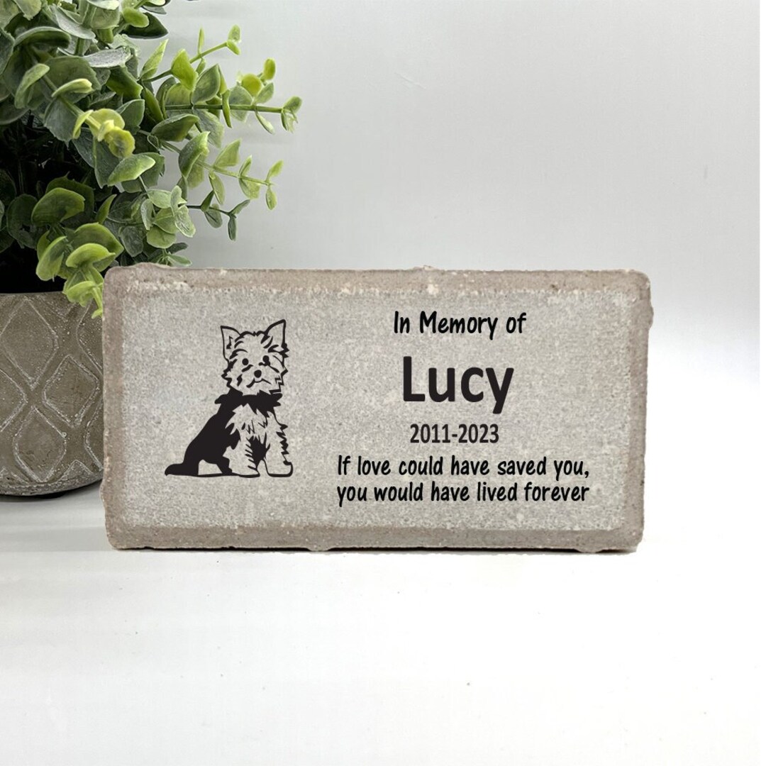 Yorkie Memorial Stone, Personalized Pet Memorial, Dog Memorial Stone ...
