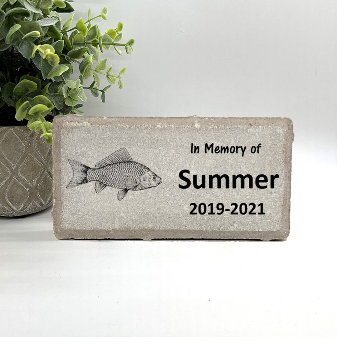 Fish Memorial Stone- Personalized Fish Keepsake - Pet Fish Sympathy ...