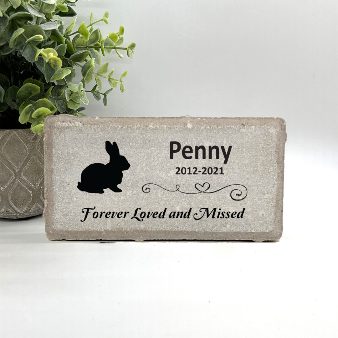 Rabbit / Bunny Memorial Stone- Personalized Pet Remembrance Gift - Pet ...