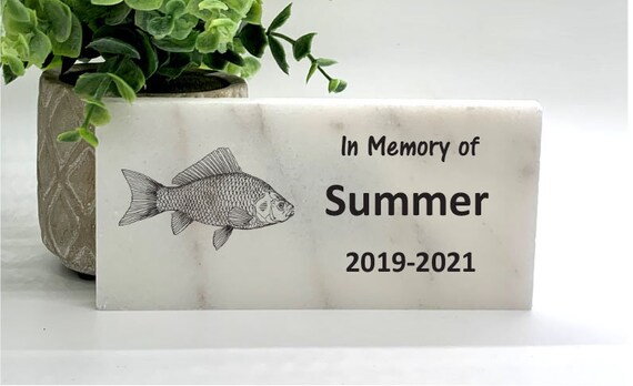 Fish Memorial Stone Personalized Fish Keepsake Pet Fish | Etsy