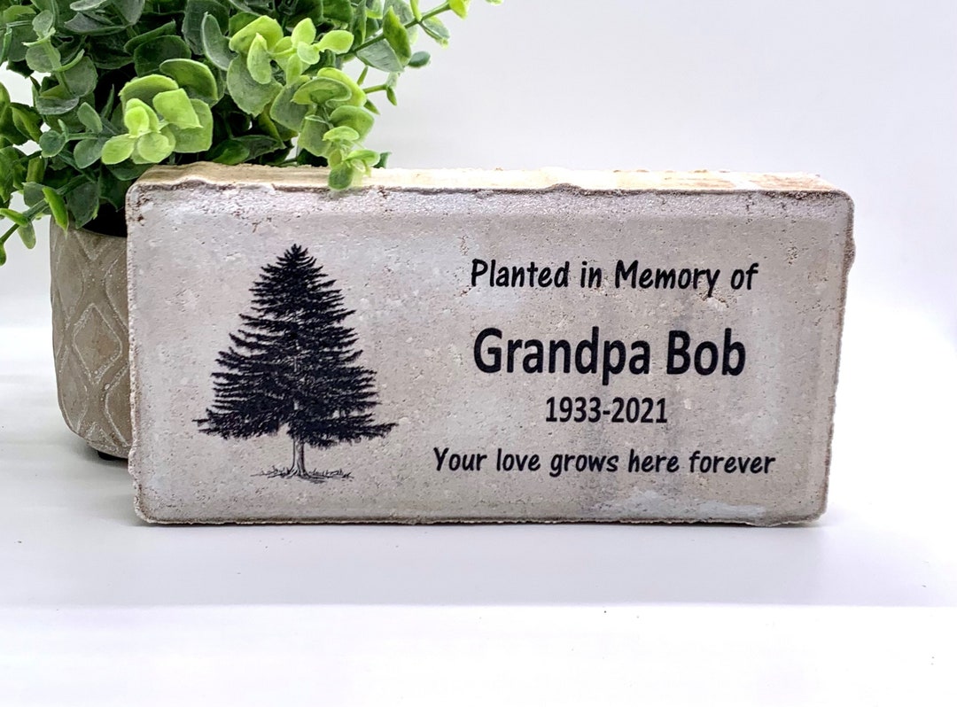 Planted in Memory of - Memorial Stone- Concrete Paver Memorial Marker ...