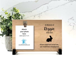 Rabbit Memorial Gift, Rabbit Memorial Frame, Rabbit Photo Memorial ...