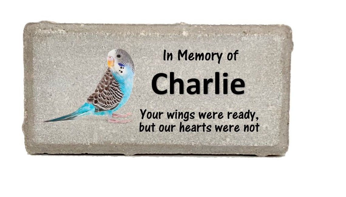 Parakeet Memorial Stone Choice of Parakeet Color | Etsy