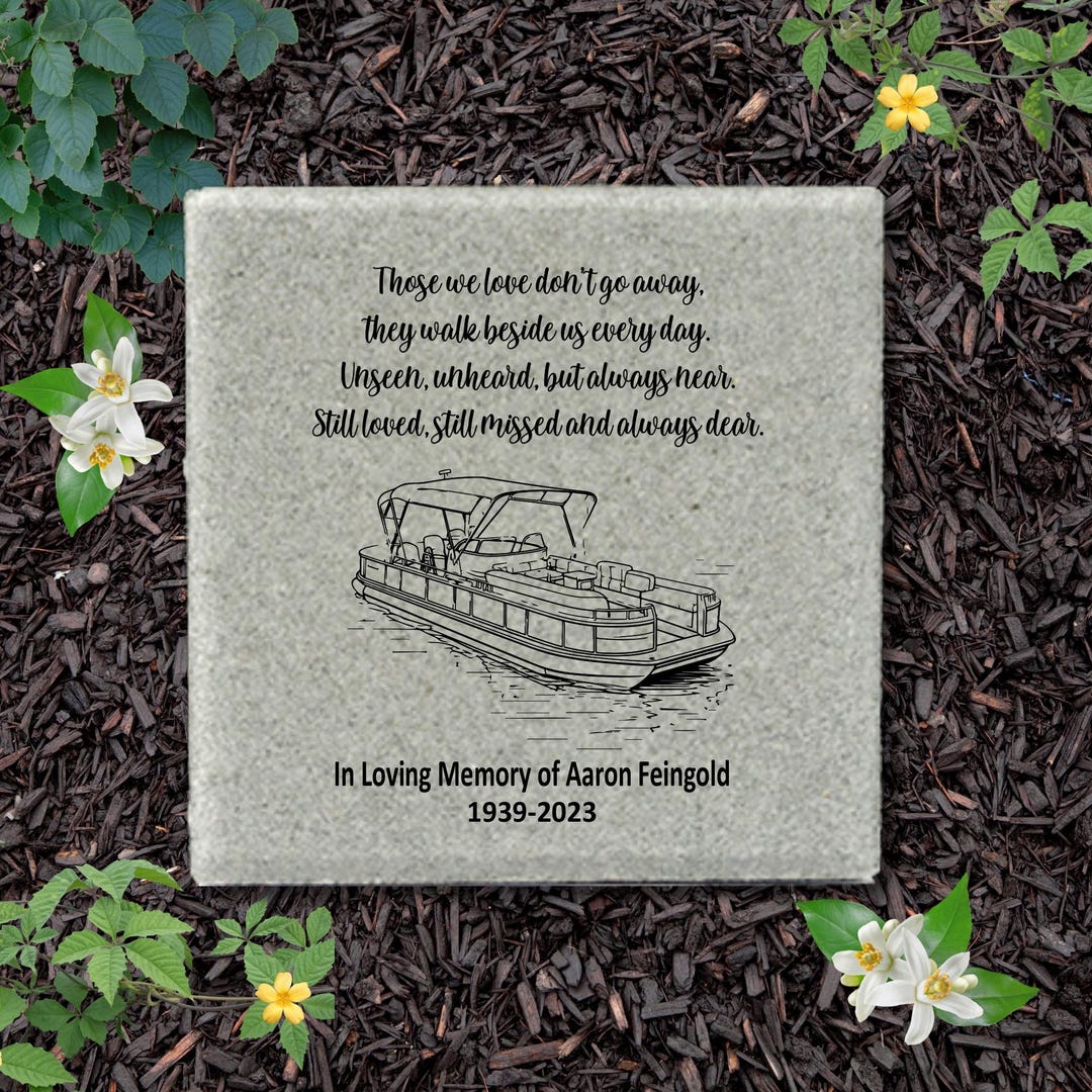 Pontoon Boat Memorial Stone - Sympathy Gift - Bereavement Gift ...