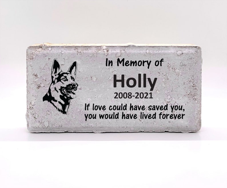 German Shepherd Memorial Stone Personalized Pet Sympathy Gift | Etsy