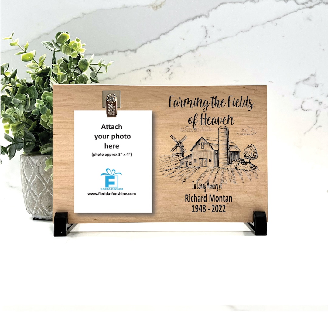 Farmer Memorial Gift, Farmer Memorial Frame, Loss of Loved One Memorial ...