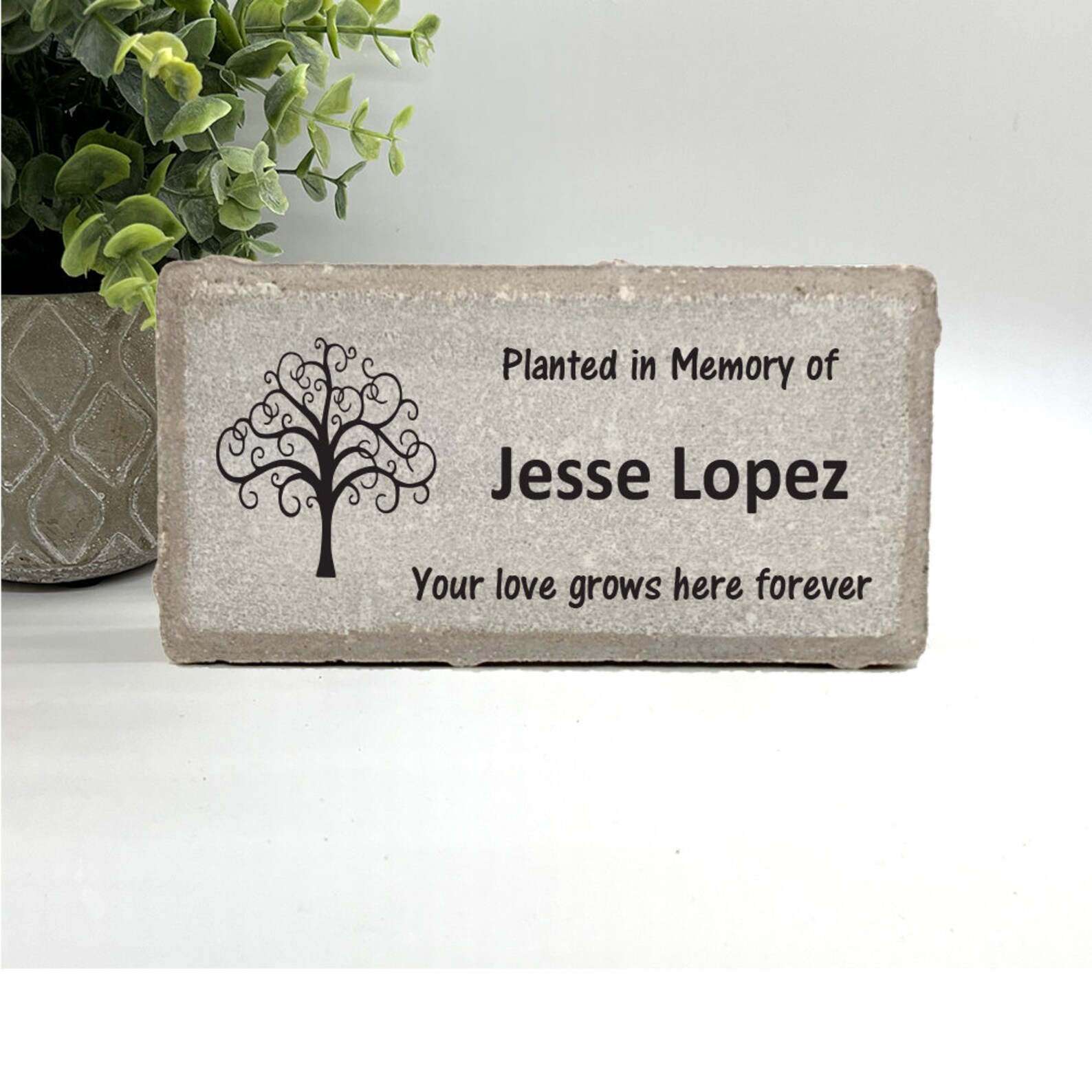 Planted in Memory of - Memorial Stone- Concrete Paver Memorial Marker ...