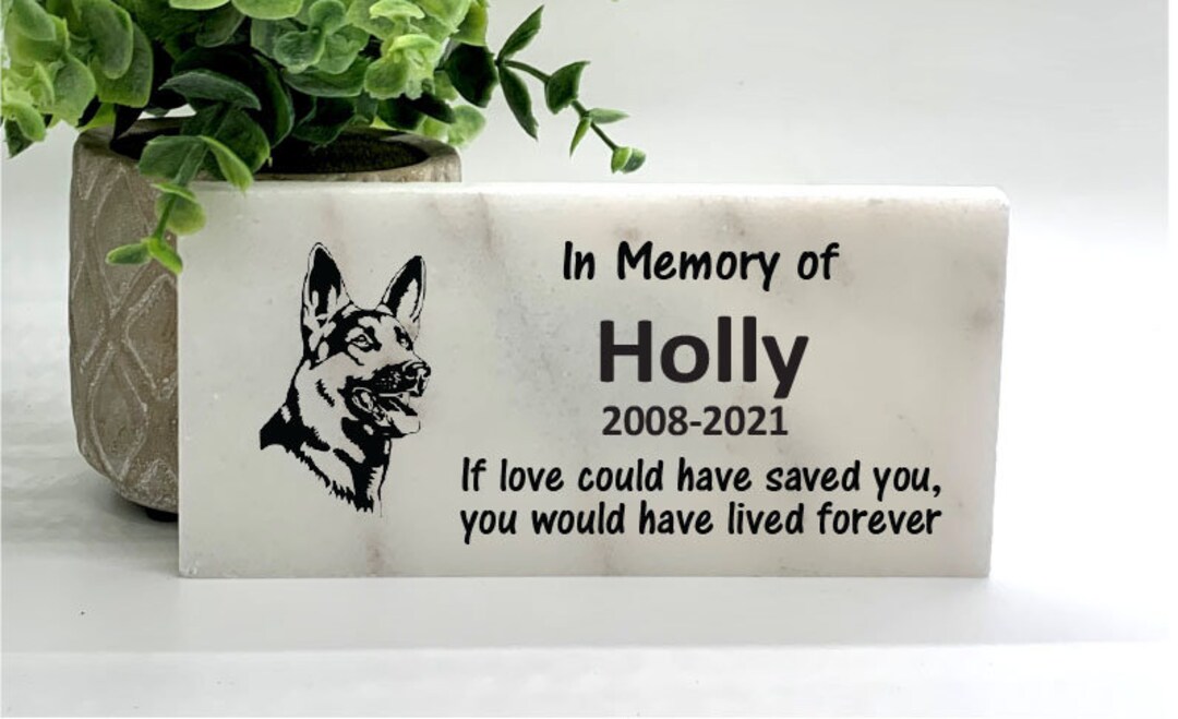 German Shepherd Memorial Stone Personalized Pet Sympathy Gift - Etsy