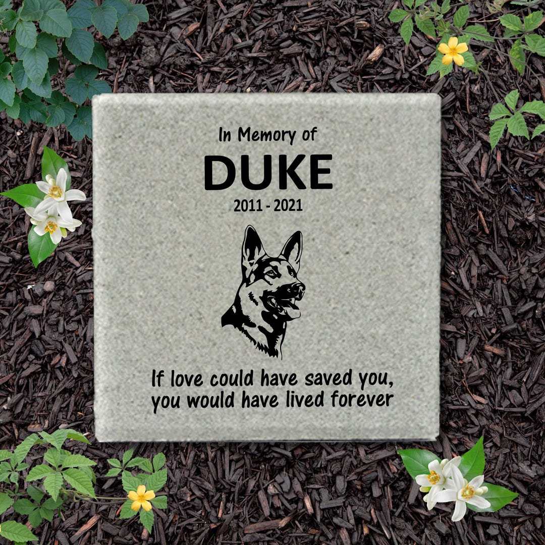 German Shepherd Memorial Stone- Personalized Pet Sympathy Gift - Pet ...