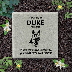 German Shepherd Memorial Stone- Personalized Pet Sympathy Gift - Pet ...
